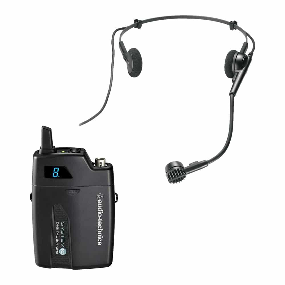 Audio-Technica ATW-T1001 System 10 Bodypack with ATM75cW Headworn Micr ...