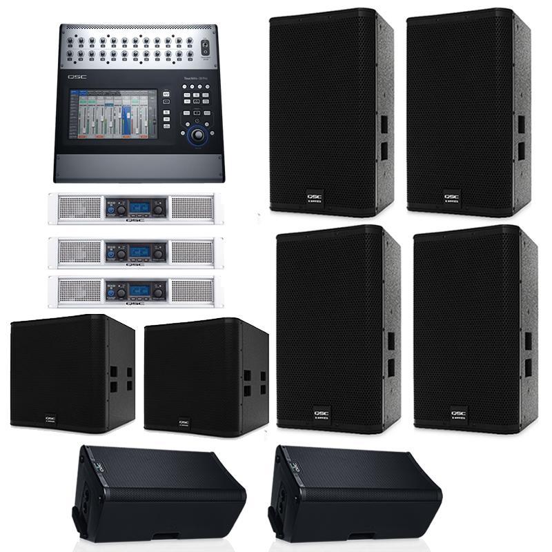 QSC Auditorium sound system w/ E112 Speakers and E118sw Subwoofer ...